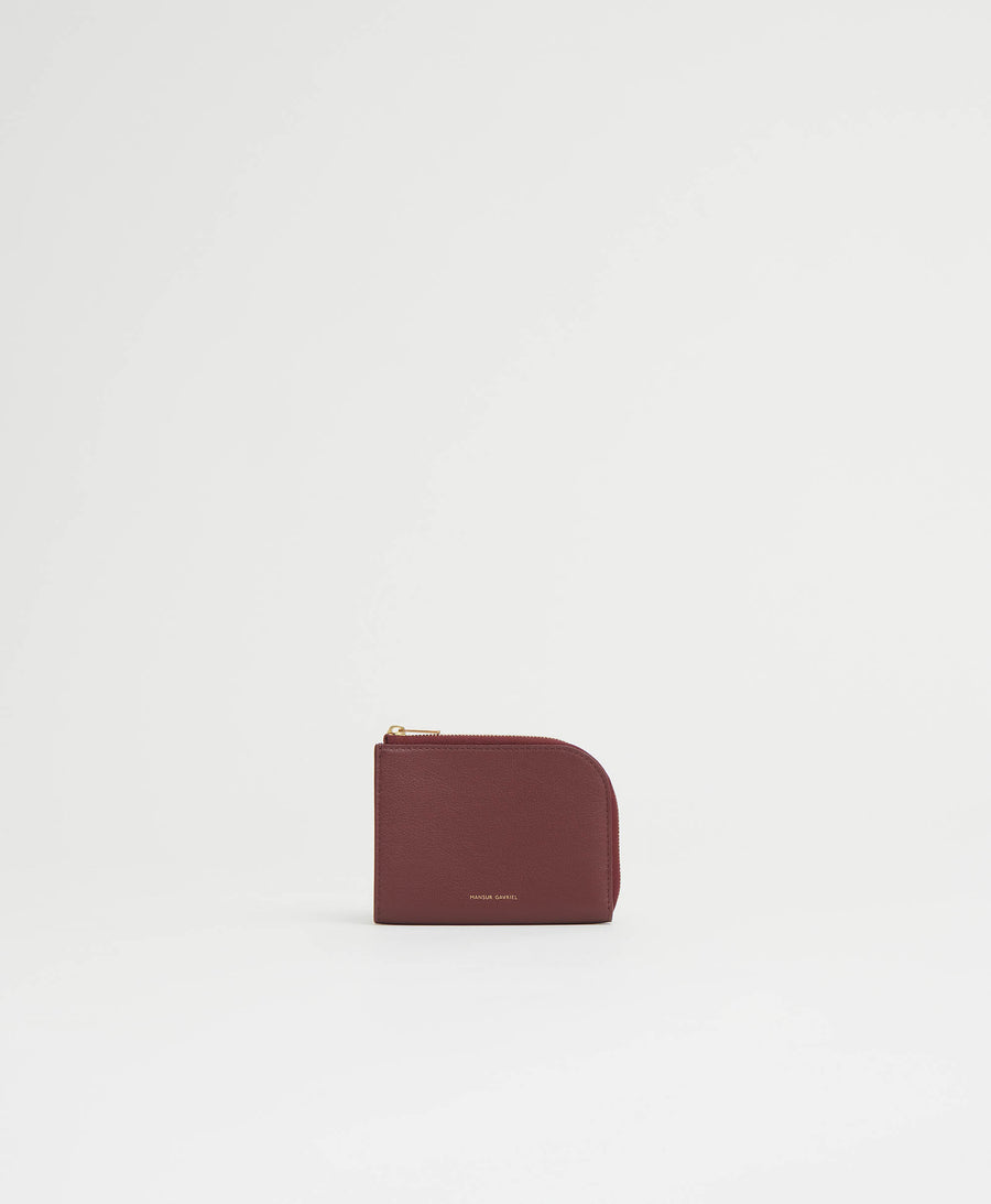 Compact Zip Wallet - Black/Caramel